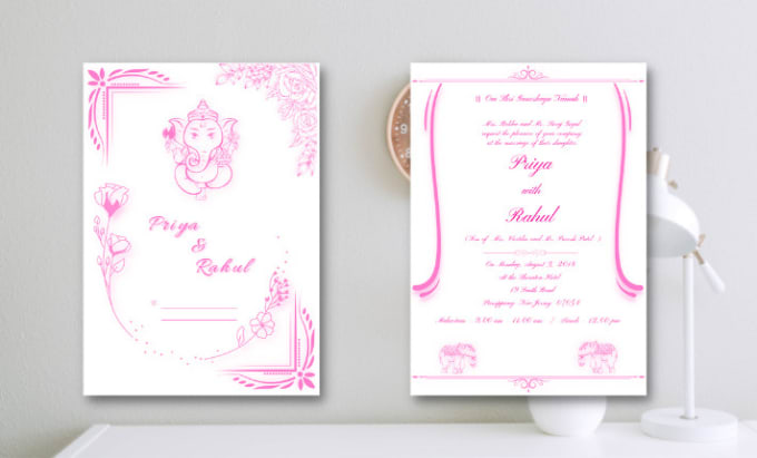 Indian style wedding invitation card by Siddesh_poster | Fiverr