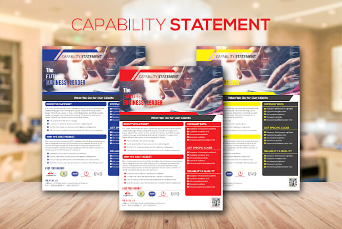 Make capability statement, one pager or flyer professionally by ...