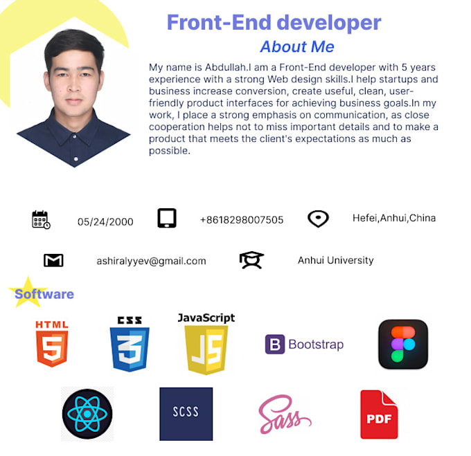 Be your front end web developer using html,css,react by Shiralyyev | Fiverr