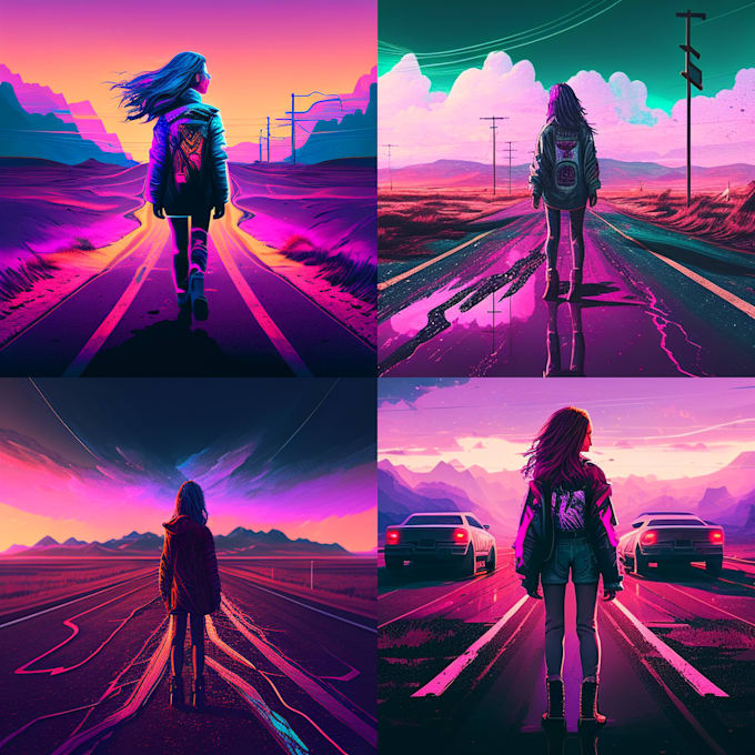 Create synthwave art for you by ai by Dokterdevil | Fiverr