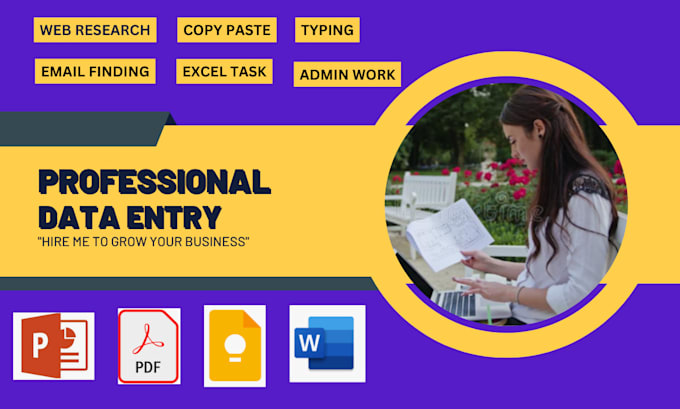 Do data entry copy paste web research word excel ppt email collection by Haleema_699 | Fiverr