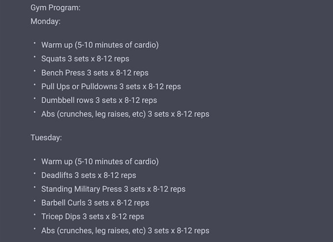 Create an 8 week training programme for you by Mia_theone | Fiverr