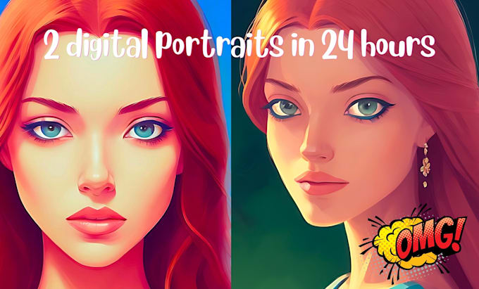 Draw 2 colorful digital portraits based on your photo by Olivia_travel ...