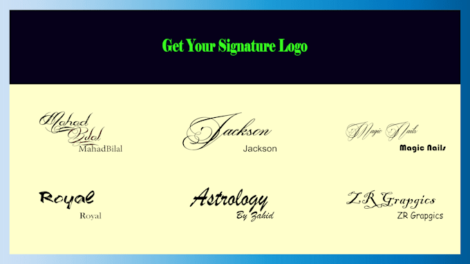 Create a signature logo design with a creative and stunning mockup by ...