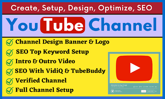 Create optimize youtube channel logo, art, banner, intro, outro, seo ranking by Philipclip | Fiverr
