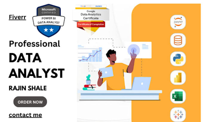 Do data analyst, data analytics, excel dashboard and power bi dashboard by Rajin40 | Fiverr