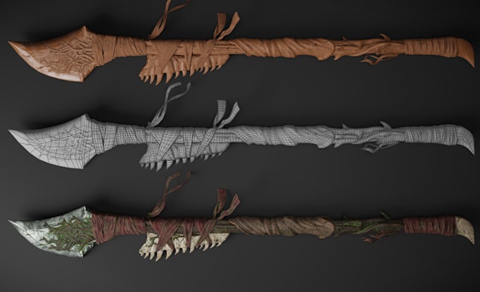 Make 3d model weapons for games and animation by Uv15o6 | Fiverr