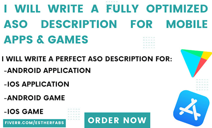 Write a perfect aso description for your ios or google play app or game by Estherfabs | Fiverr