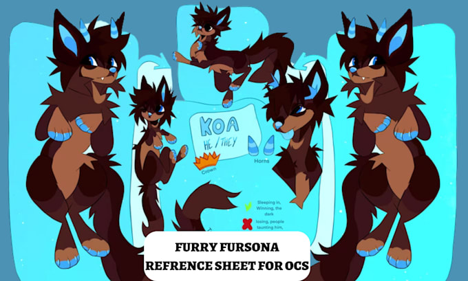 Draw Your Fursona Nsfw Sfw Furry Character Reference Sheet By