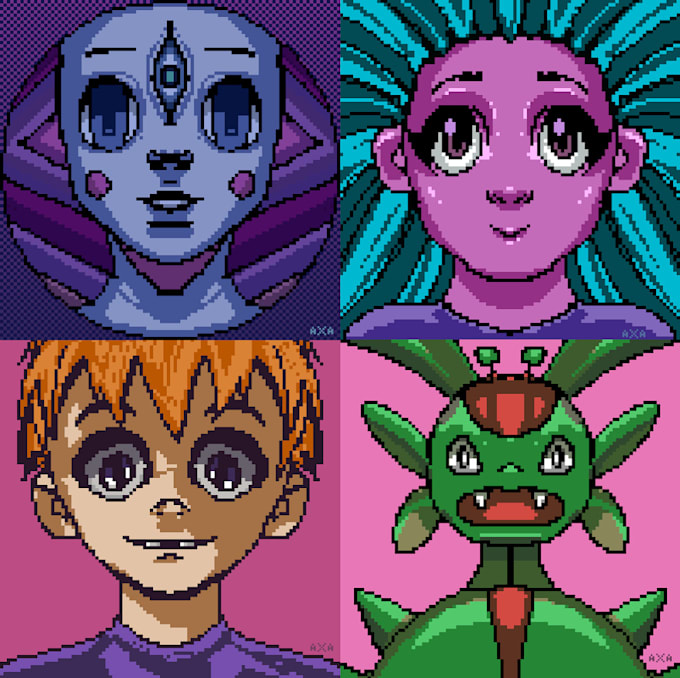 Make you a pixel art character pfp by Anixanaart | Fiverr