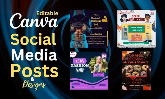 Create editable social media posts, and ads using canva by Khadija_27 ...