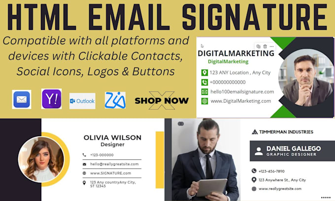 Create html email signature outlook mail signature by Sohel24_7 | Fiverr