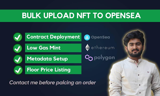 Do bulk upload nft to opensea smart contract erc721,erc721a by Rahulmumbai | Fiverr
