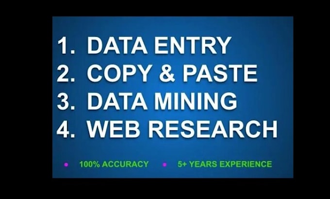 Do data entry, data collection in excel, ms word by Yusufalikhan085 | Fiverr