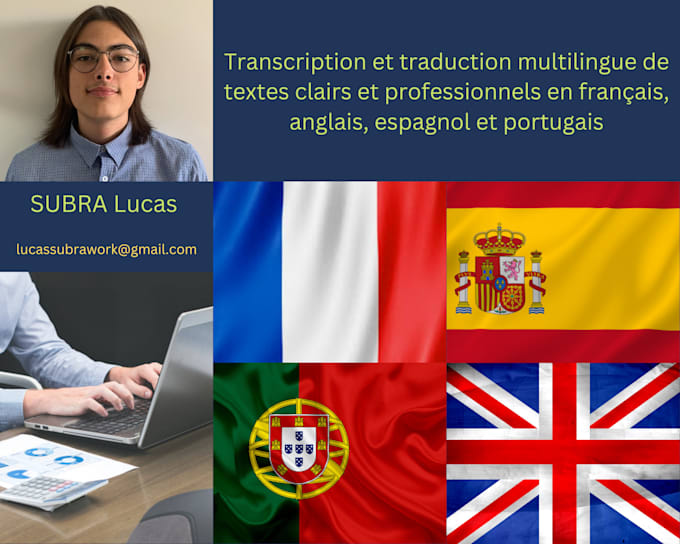 Créer des transcriptions de tout types de textes et traduire en 4 ...