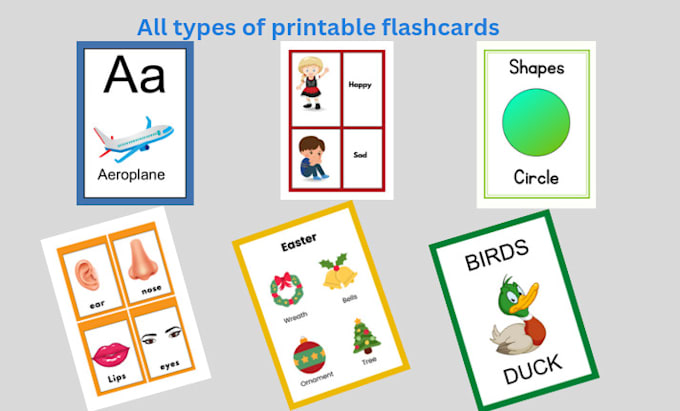 Design all types of printable flashcards by Hanam36 | Fiverr