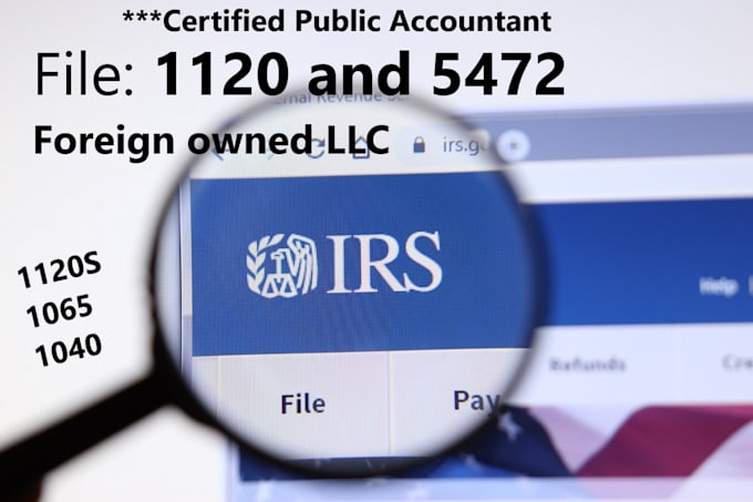 Prepare and file us irs income tax returns 1120, 5472, 1065, 1120s, sm ...