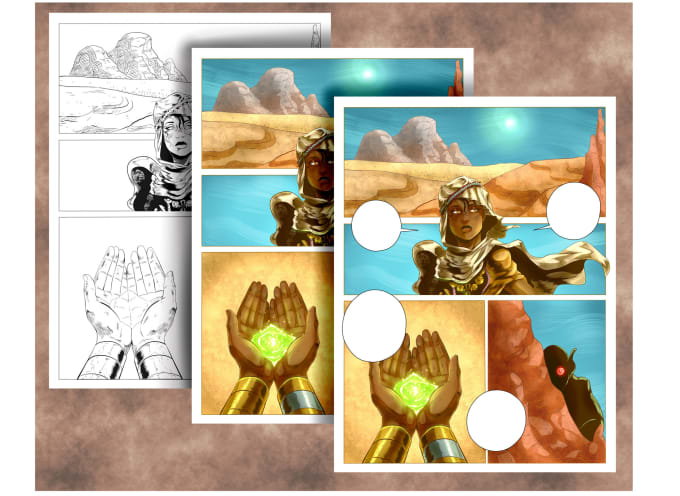 Draw cool pages for your comic or graphic novel by Rue_moon | Fiverr