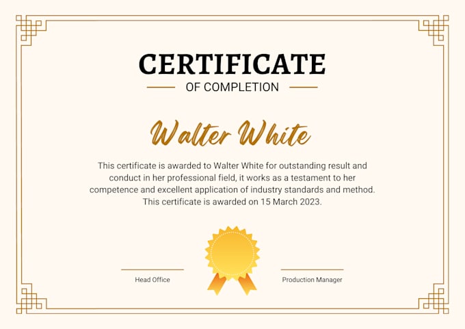 Design professionally looking certificates by Designsbyrish | Fiverr
