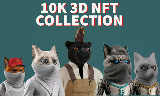Create 3d unique nft art, 3d nft 10k collection that you can sell on opensea by Aliraza3340 | Fiverr
