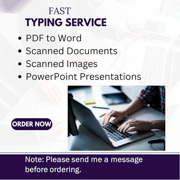 Do a fast typing job of handwritten notes and scanned image to text by ...