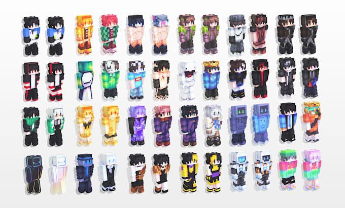Create impressive minecraft custom skins by Yuzenmc | Fiverr