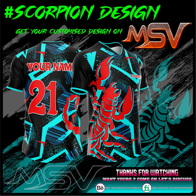 Do amazing jersey tshirt design for sports wear by Venkatshanmugam | Fiverr