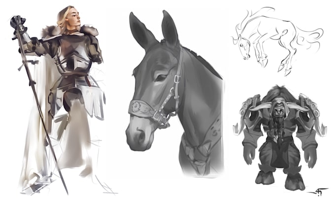 Draw fantasy illustration, characters, mounts and pets by Enarten | Fiverr