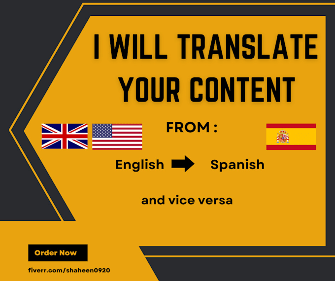 Translate english to spanish and vice versa by Shaheen0920 | Fiverr