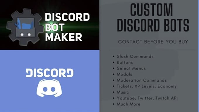 Do Custom Discord Bot For You With Custom Command And Discord B0ts In