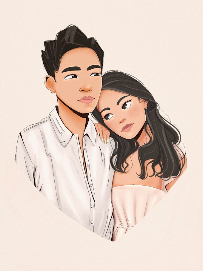Draw a couple illustration for you by Rstanislavovna | Fiverr