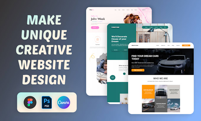 Design website ui ux, landing page, web app in figma, psd or canva by ...