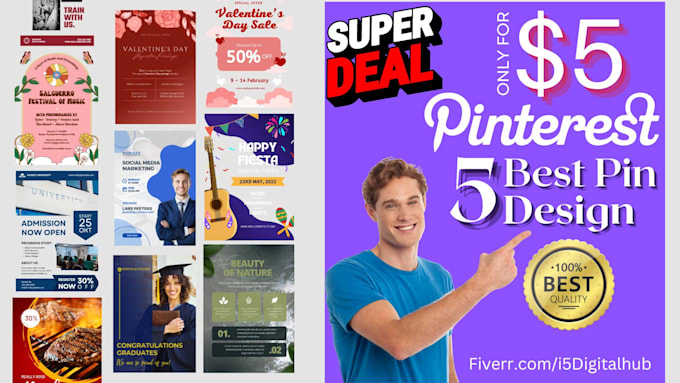 Design high quality image pinterest pin by I5digitalhub | Fiverr