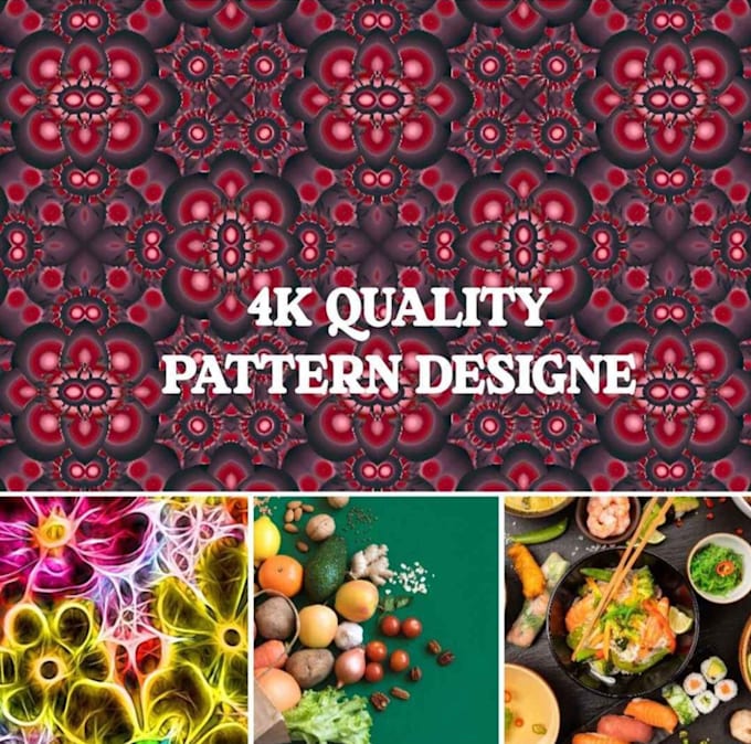 Create 4k quality design seamless repeat pattern for fabrics and many ...