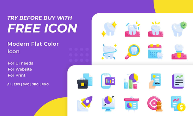 Design a unique flat icon for your ui needs by Graficon_icon | Fiverr