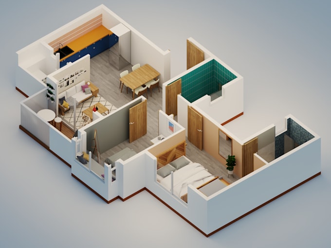 Create a 3d floor plan, virtual tour, and rendering by Faisalabbas38 ...