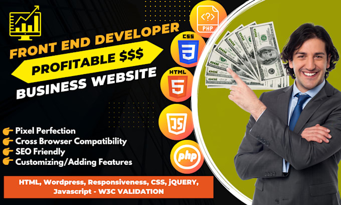 Be Your Front End Web Developer For Business Wesbite With Html Css