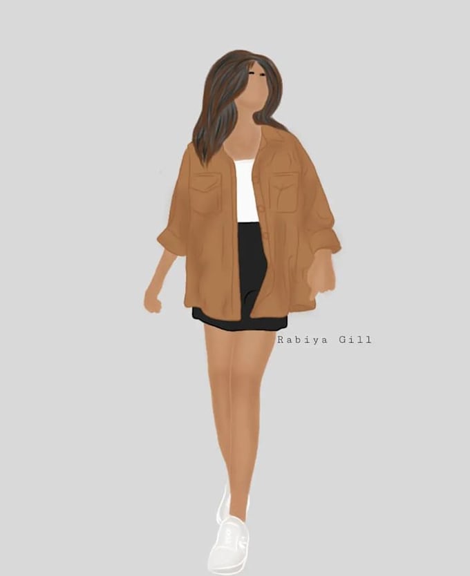 Draw a faceless portrait, couple and family illustrations by ...