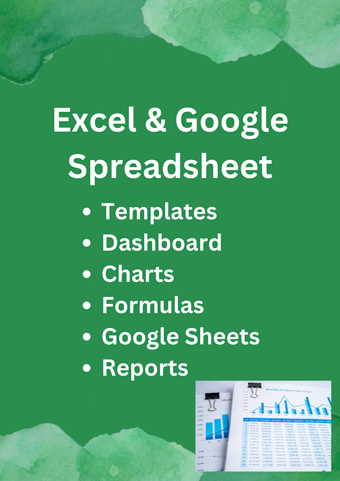 Create template, dashboard, chart using excel, google sheet by ...