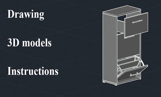 Make drawing, 3d models, instructions of furnitures in autocad by Vitalii_myshko | Fiverr