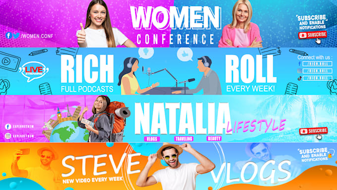 Design an outstanding channel art youtube banner by Yassinechemlali ...