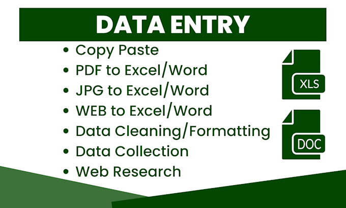 Data entry, copy paste, web research, pdf to excel word by Excel_solution5 | Fiverr