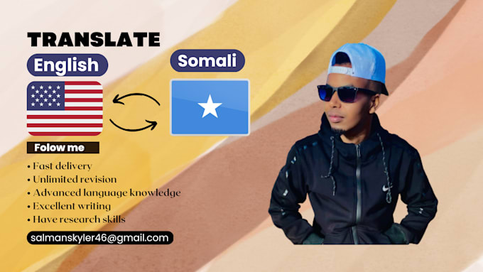 Do translate english to somali, somali to english by Skyler466 | Fiverr