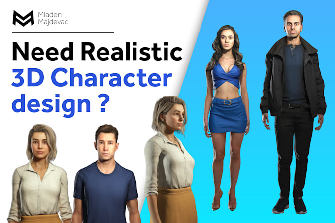 Realistic 3d character design by Mmajdevac | Fiverr