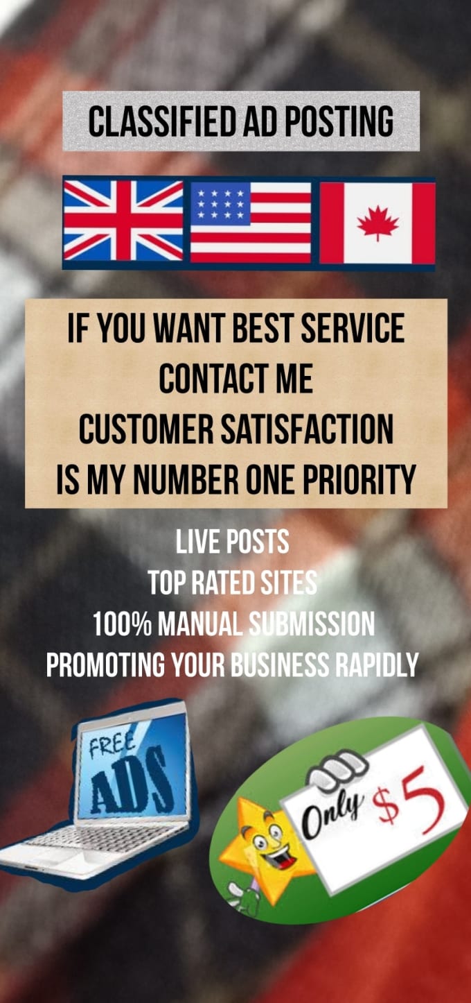 Post classified ads on top 20 websites by Mehreen_shah | Fiverr