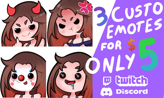 Make beautiful emotes drawings for twitch by Bocchihta | Fiverr