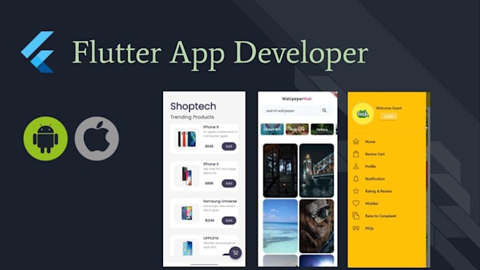 Build your apps for android and ios using flutter by Reyazmra | Fiverr