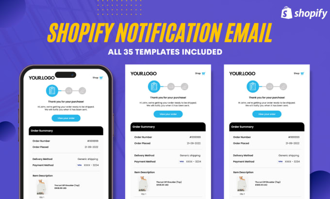Create custom shopify notification email template design by Aadlhstudio ...
