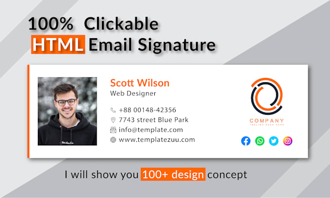 Design clickable email signatures for outlook, gmail, and apple in only ...