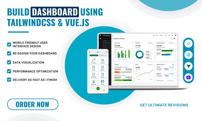 Build Dashboard Using Tailwindcss And Vuejs By Rhescoder761 Fiverr